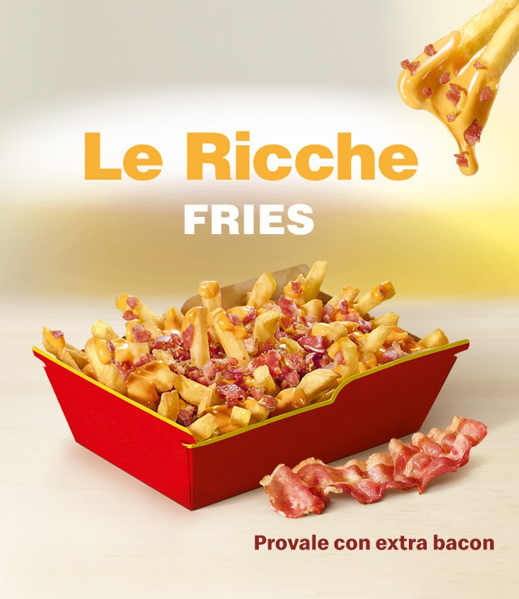 Le Ricche fries Cheese&Bacon | McDonald's Italia